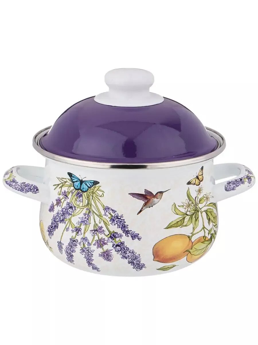 Кастрюля эмалированная Прованс, 1.5л