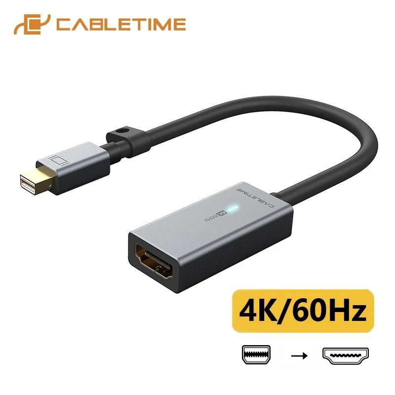 CABLETIME 4K 60Hz Mini DisplayPort to HDMI адаптер Mini DP 4K60Hz