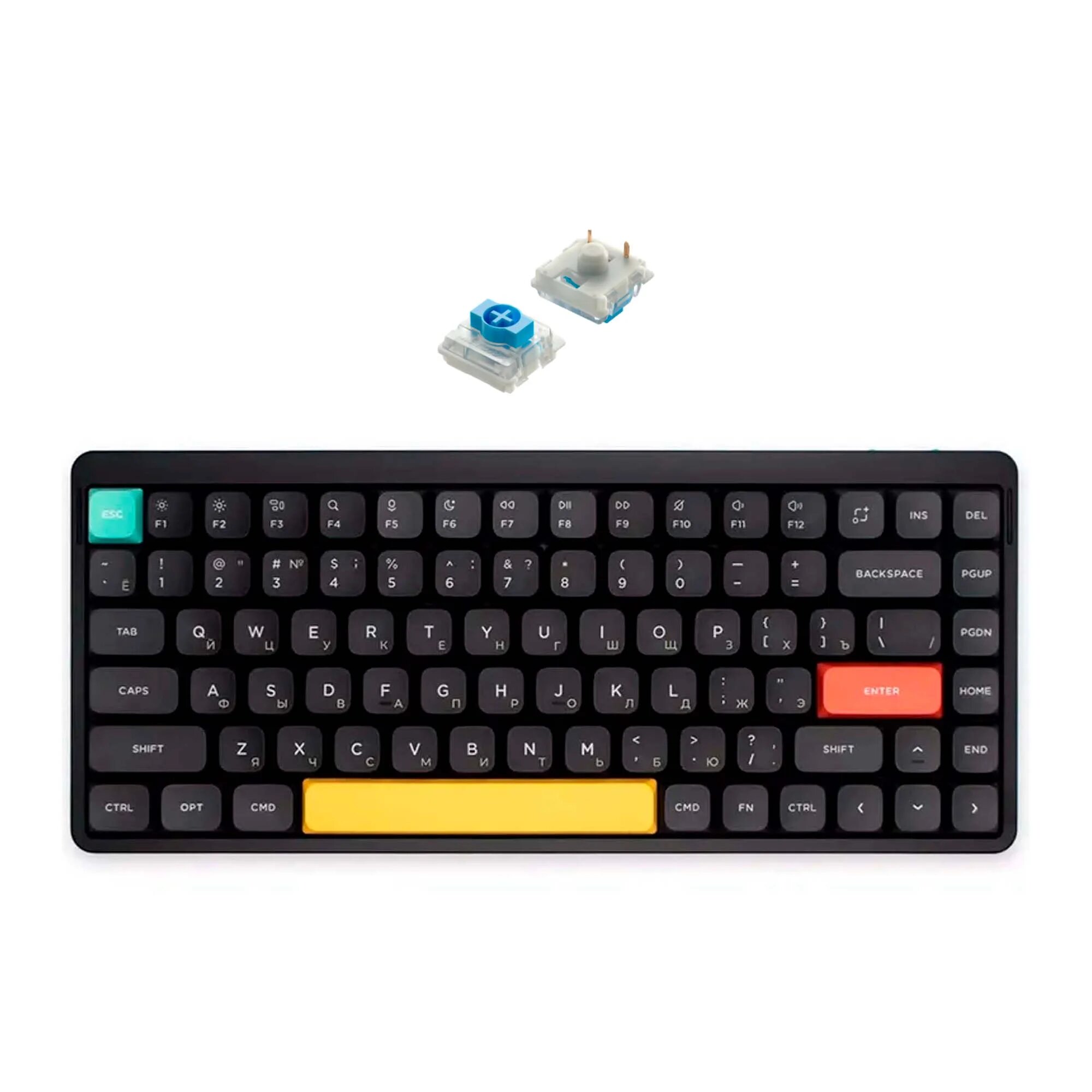 NuPhy Air75v2 RGB Hot Swap Blue Switch basalt black беспроводная механическая клавиатура