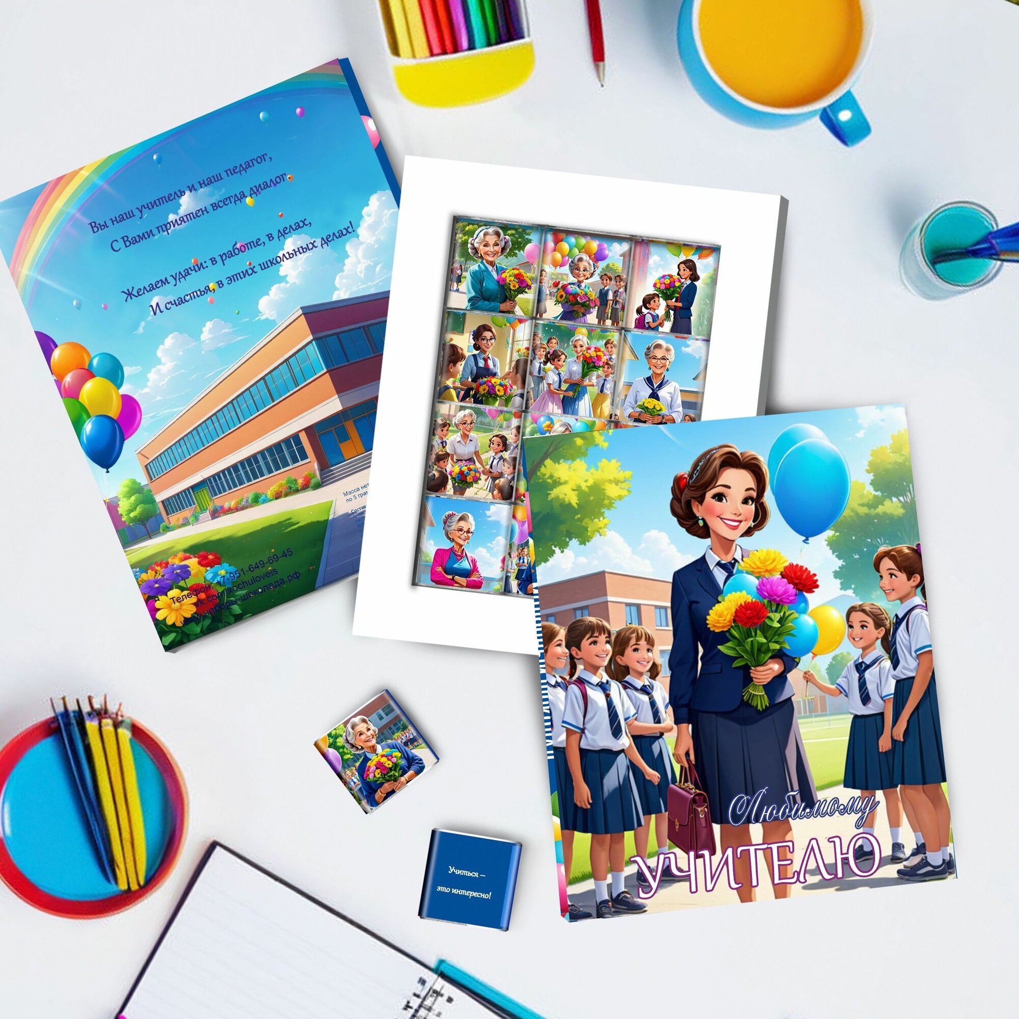 Подарок учителю на 1 сентября. Набор шоколада "Любимому Учителю" сладкий бокс конфет с пожеланиями