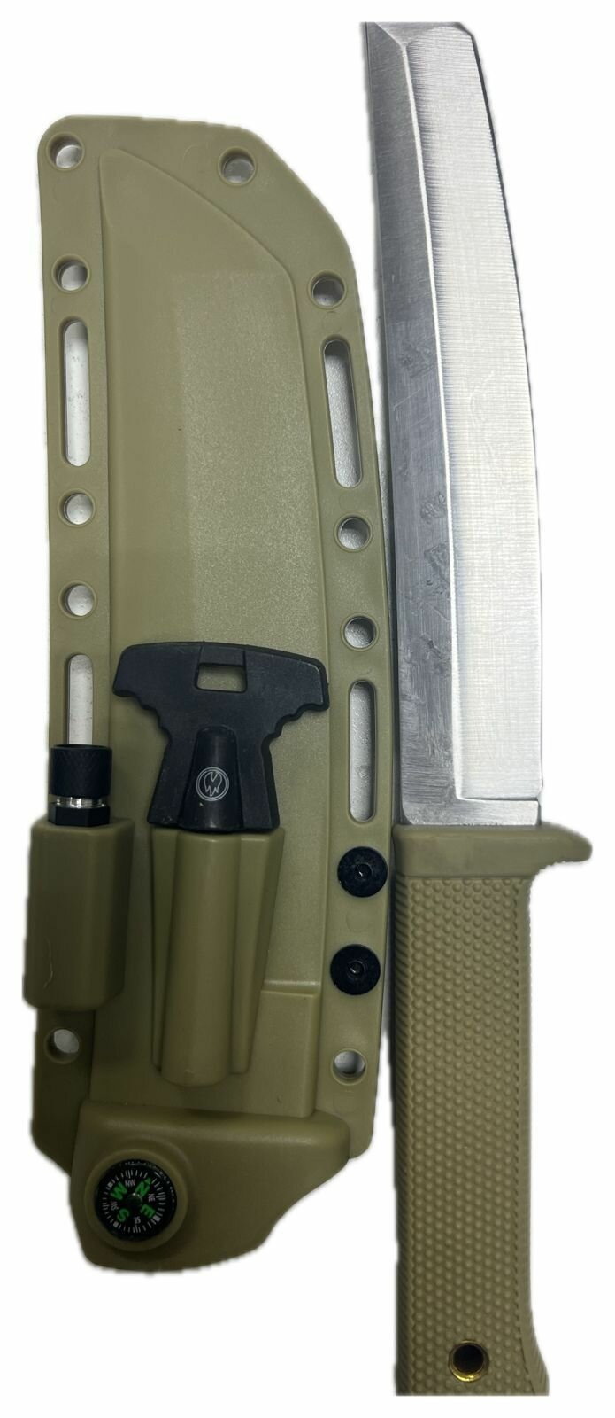 Нож тактический Recon Tanto SK-5 с фонариком в ножнах бежевый