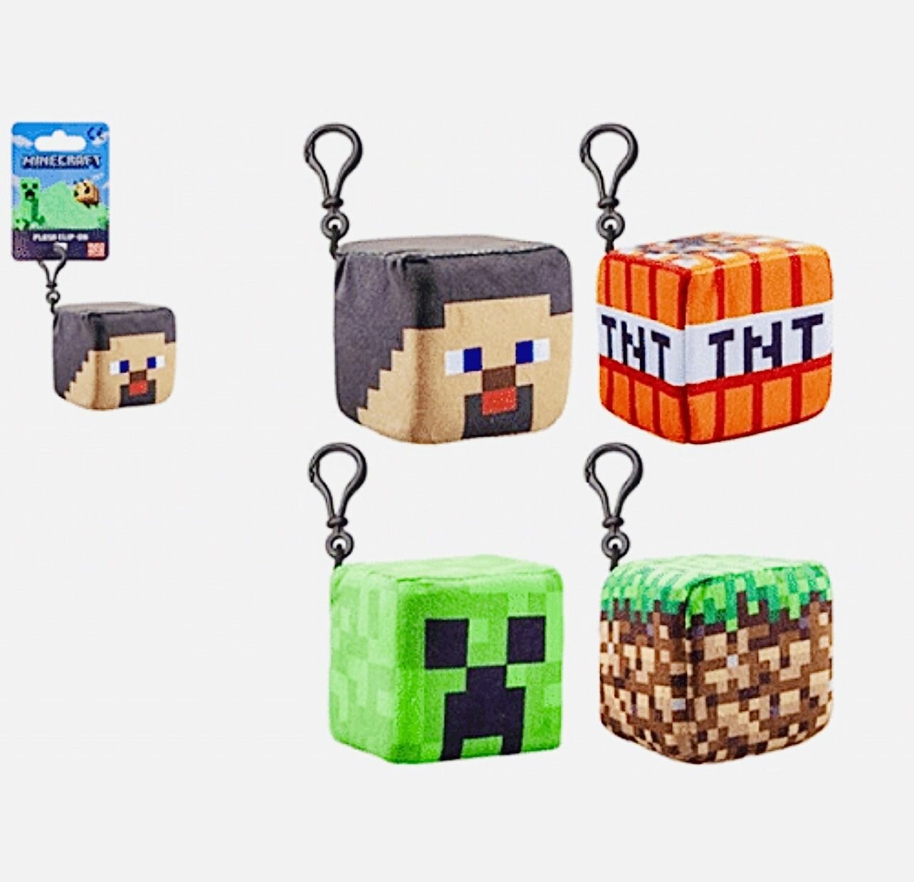 Minecraft Плюшевый Куб Брелок 8см (1 штука наугад)
