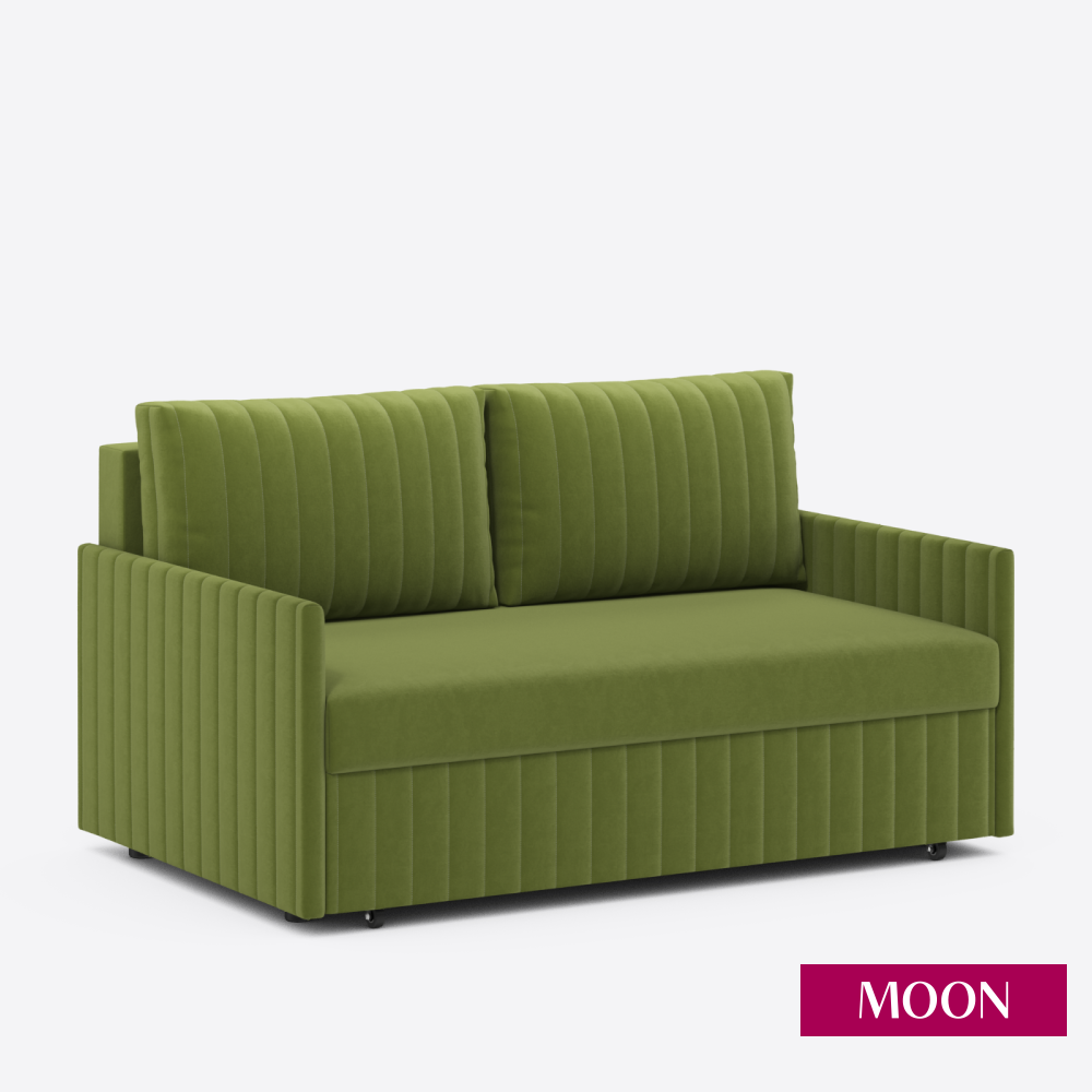 Диван-кровать прямой, раскладной форвард MOON FAMILY 191, зеленый, 151х101х88 Эксклюзивная пена UniqFoam. Диван прямой MOON FAMILY 191