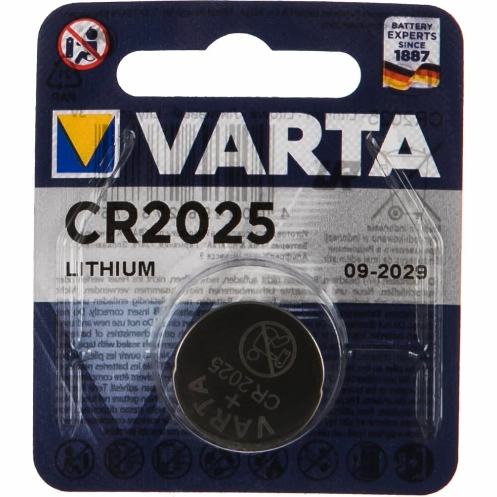 Элемент питания Varta ELECTRONICS CR 2025 06025101401 4008496276875