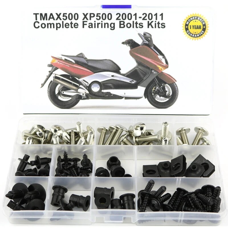 Комплект болтов для полного обвеса мотоцикла Yamaha Tmax500 Tmax 500 2001-2011, включая Silver