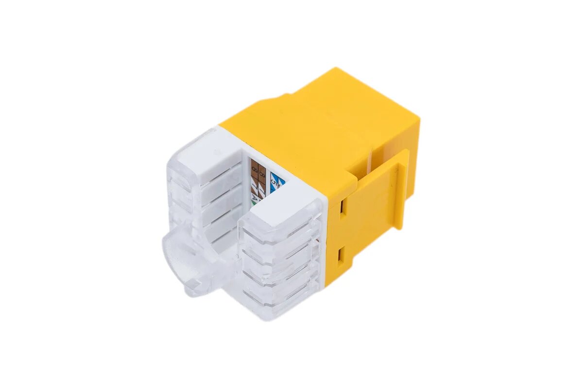 LANMASTER Keystone RJ45 Cat5e UTP 180° модуль, желтый LAN-OK45U5E/180P-YL сетевых панелей