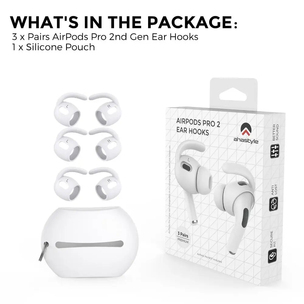 3 пары мягких силиконовых амбушюр для AirPods Pro 2 white