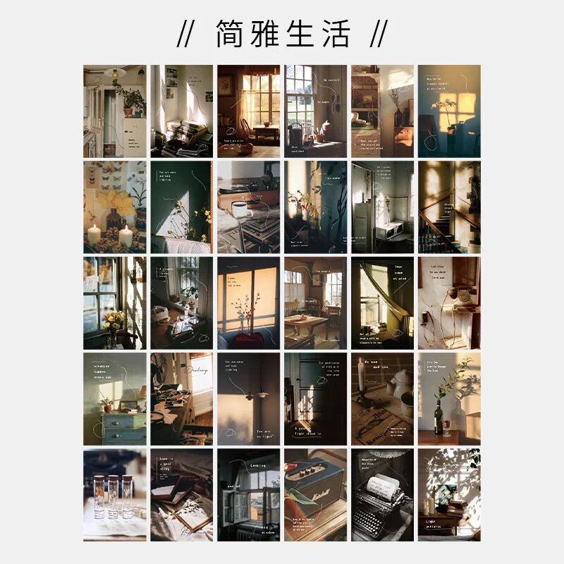 Открытки MMZBHA Ins Simple Elegant Life Series 30 шт