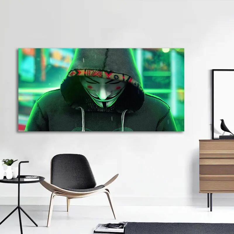 Анонимус / Anonymous , 40х80 см. Картина длинная узкая / на стену, постер на холсте