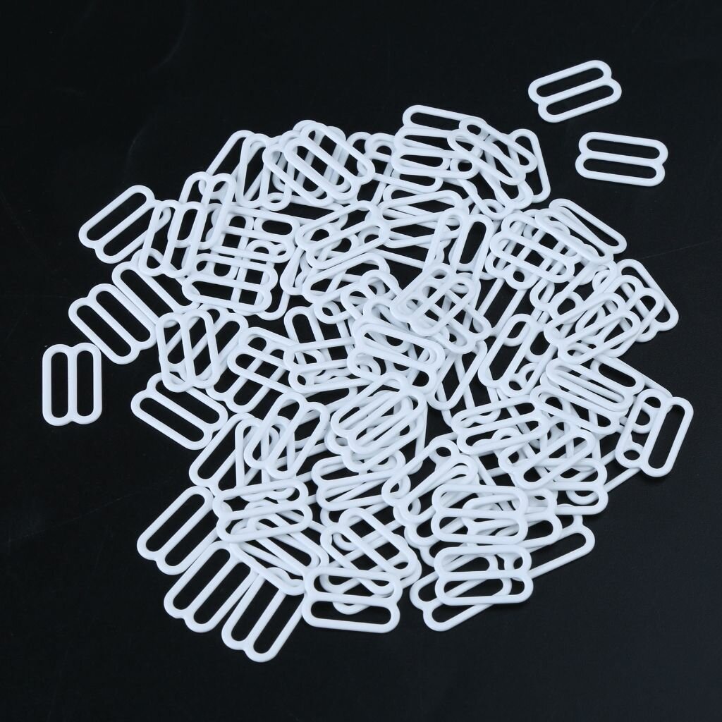 Кнопки для одежды, Бюстгальтер железный покрытием регулировочная застежка 8 крючков - белый - внутренний диаметр 15 мм, 1 упаковка 100 шт