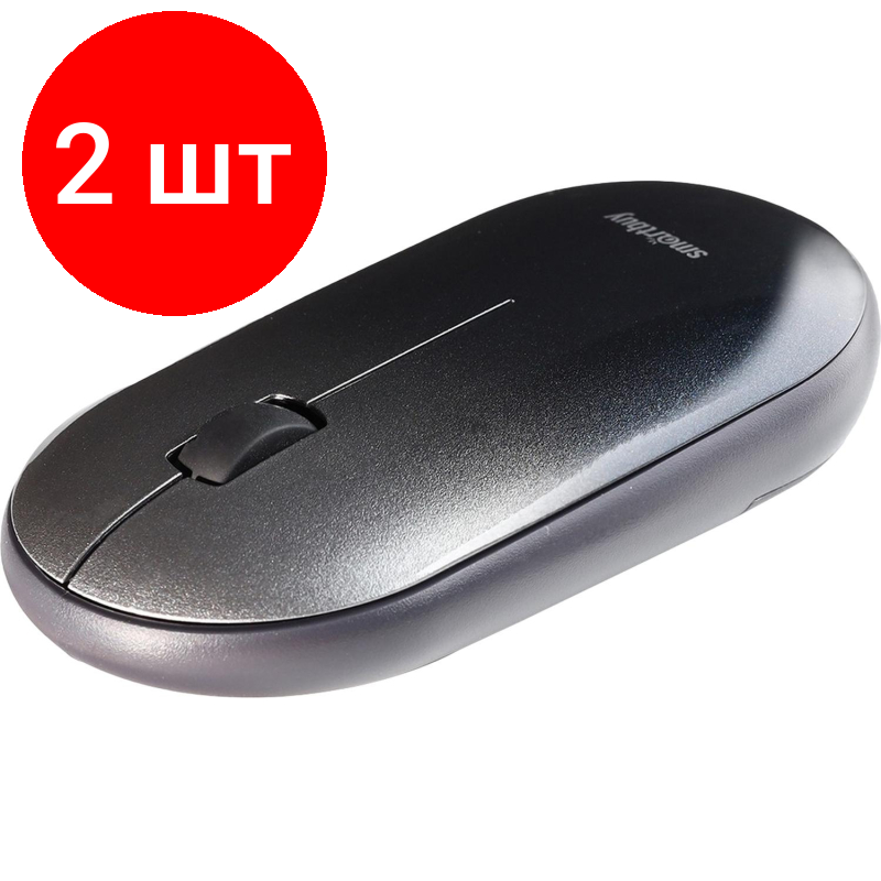 Комплект 2 штук, Мышь компьютерная Smartbuy 266AG беспровод черная градиент (SBM-266AG-K)/40