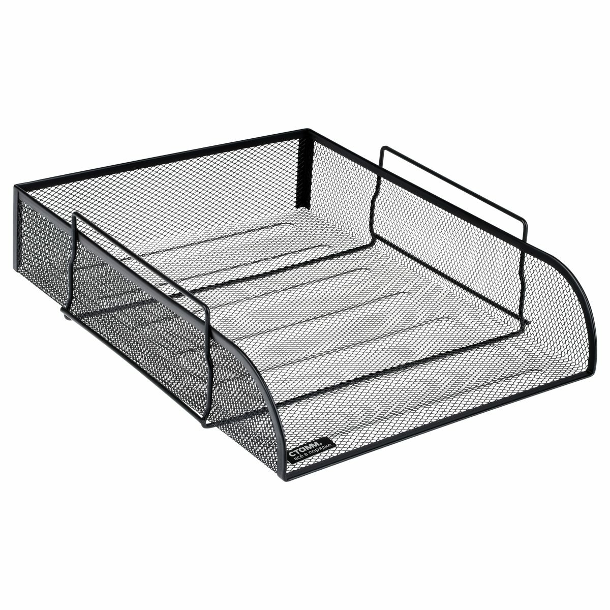 Лоток для бумаг горизонтальный Стамм, металл, черный (ЛТГ-30826)