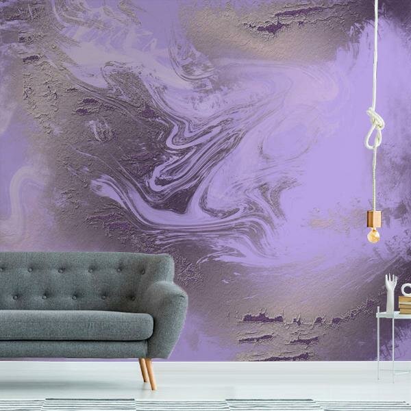 Фотообои Флюид Арт нежная сирень 13-034-S-Холст 270 x 200 см (ВхШ) Бесшовные, флизелиновые, влагостойкие обои MasterFresok