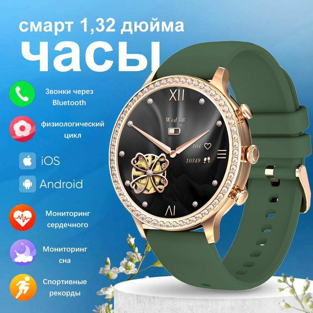 Умные часы для женщин с напоминанием о физиологическом цикле, bluetooth-звонками, мониторингом здоровья