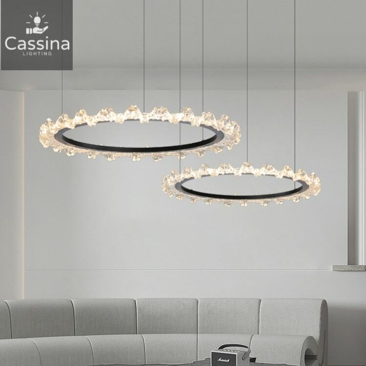 Люстра потолочная DD06-400 Cassina светодиодная Современная железная люстра с LED-подсветкой Подходит для гостиных, кухонь и спален.430X430MM 28BT