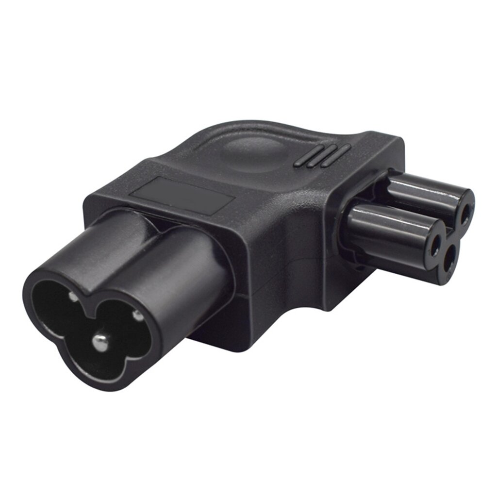 Переходник для преобразования штепсельной вилки с левым изгибом IEC320 C6 в C5 Plum Blossom от мужчины к женщине с боковым изгибом