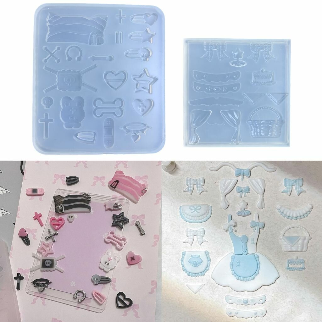 Практичная форма для изготовления аксессуаров Удобный набор силиконовых форм различных поделок и ювелирных изделий ручной работы