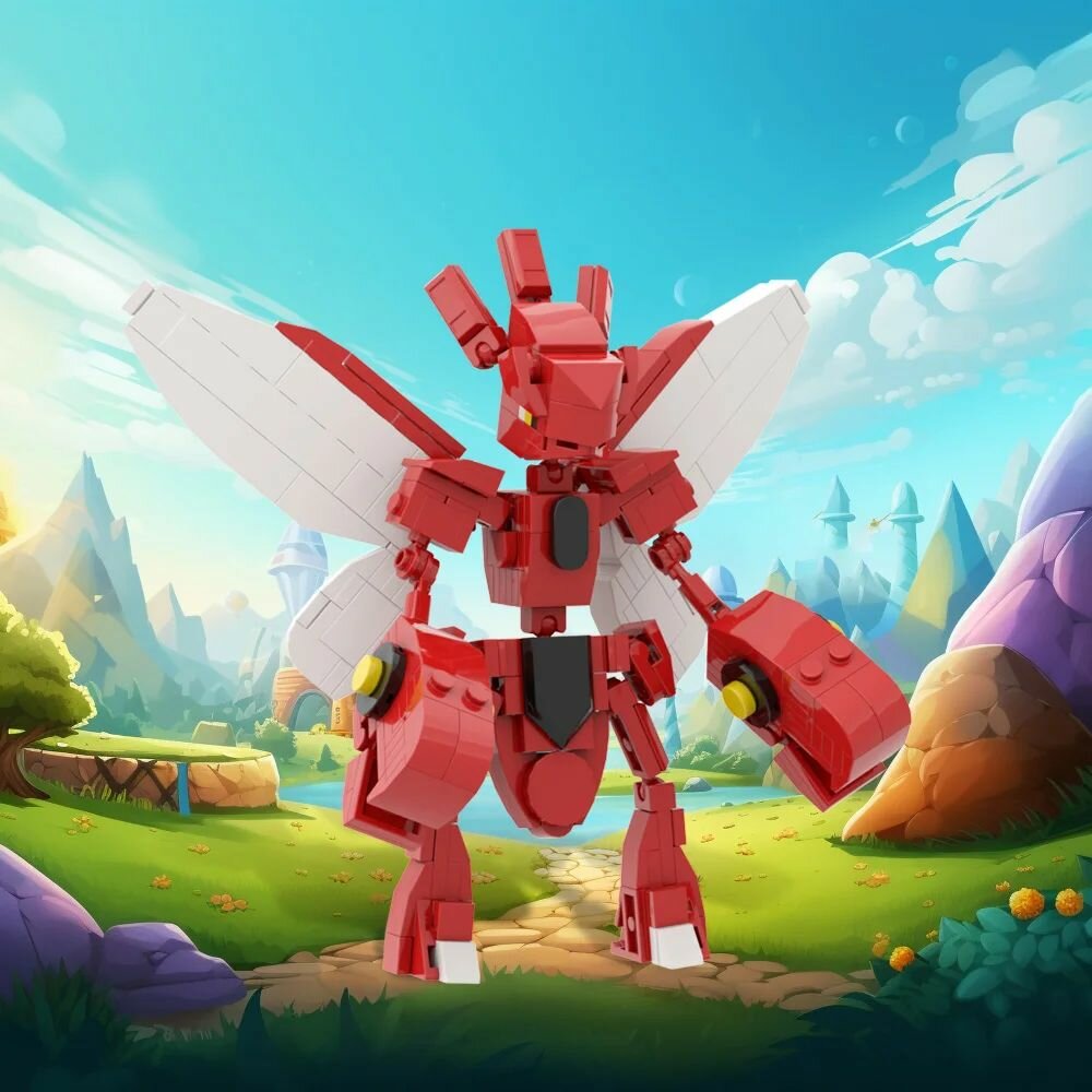 MOC анимация Scizor модель строительные блоки