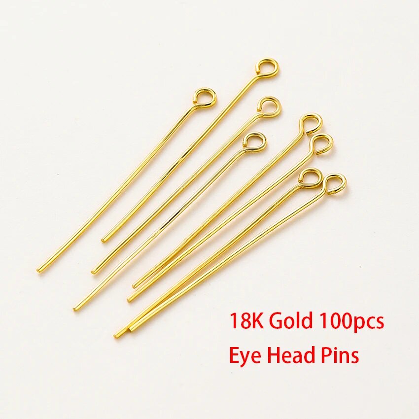 Золотые латунные булавки St.kunkka для ювелирных изделий 0.6mm x 30mm, 18K Gold Eye Head