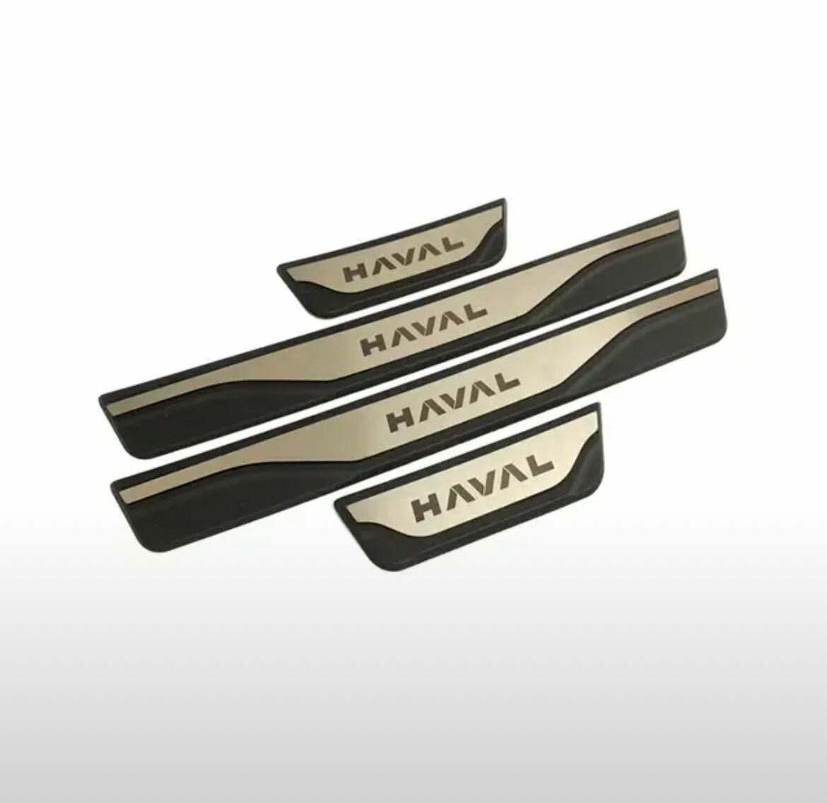 Накладки на пороги Haval H9 / Хавал H9 рестайлинг 2024-2025 г. в silver