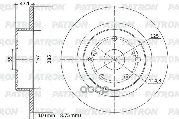 Диск тормозной зад GEELY Coolray 20- PATRON арт. PBD1125