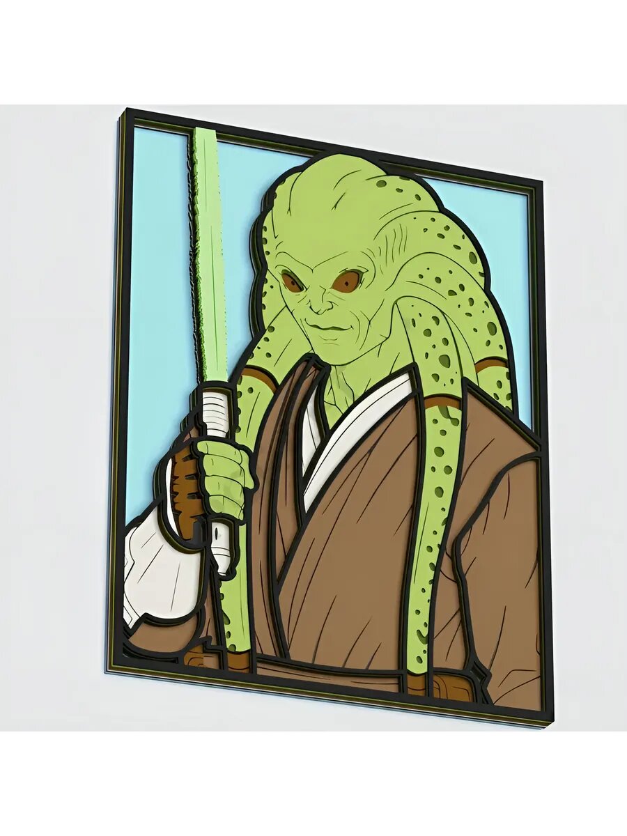 3D Картина по номерам из дерева Джеди Кит Фисто, 23x30 см