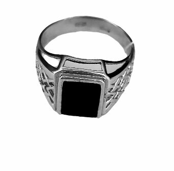 Печатка, серебро, 925 проба, родирование, эмаль