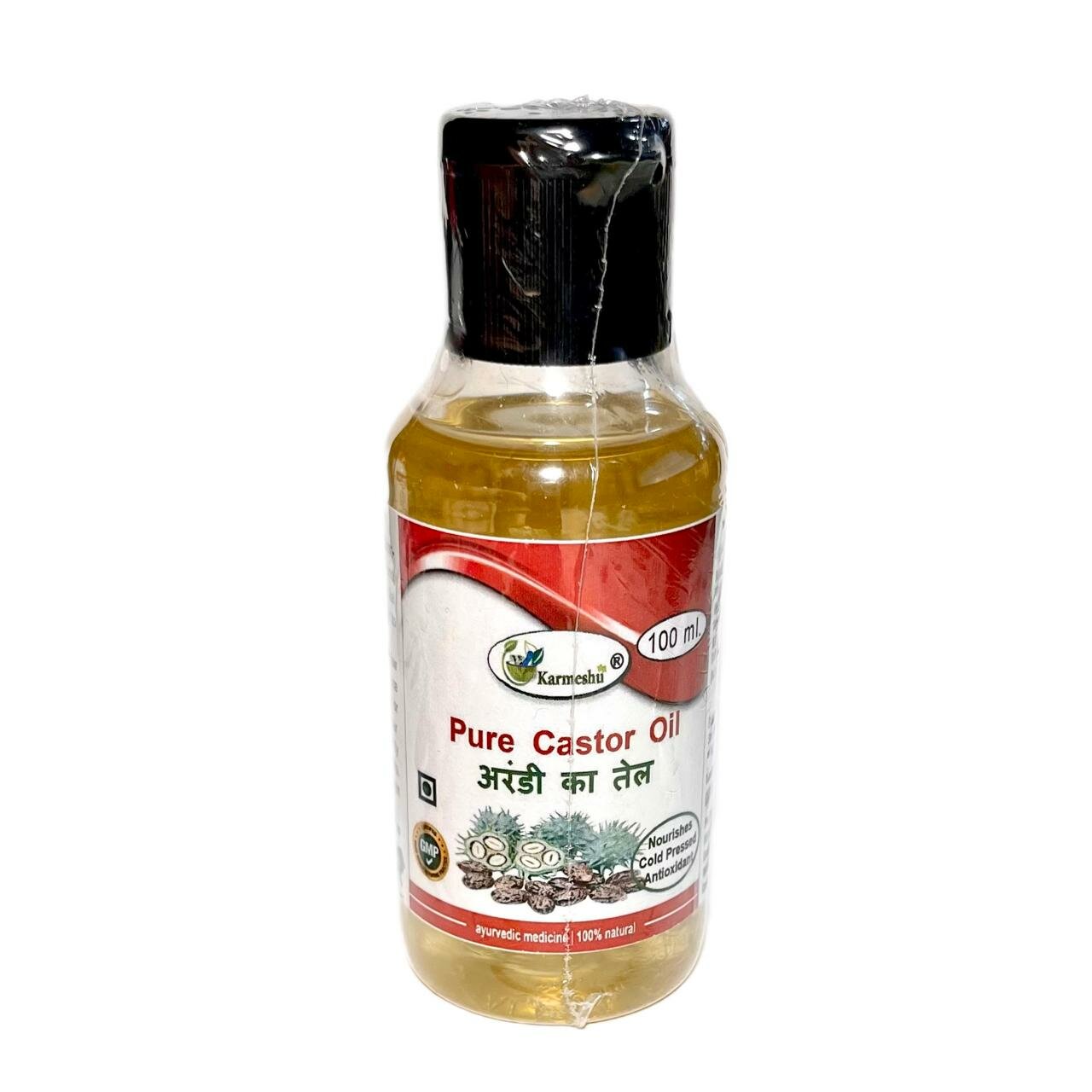 PURE CASTOR Oil, Karmeshu (чистое касторовое масло, Кармешу), 100 мл.