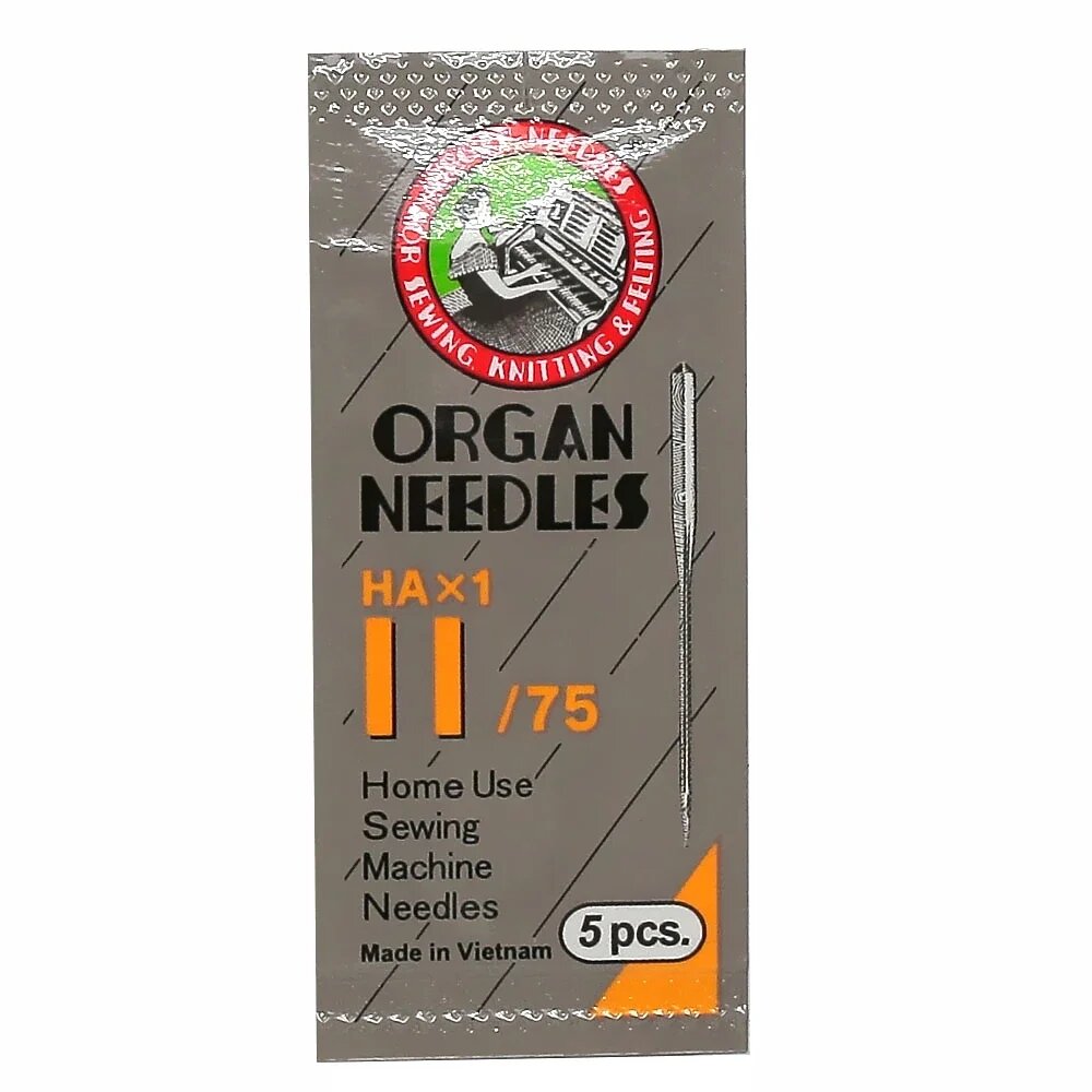 Швейные иглы ORGAN HAX1 для Singer Brother 5 шт. 11-75