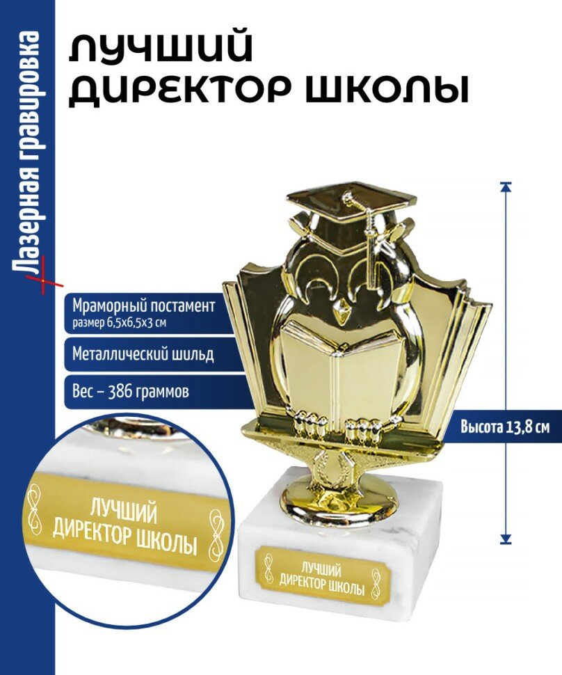 Статуэтка Учёная сова "Лучший директор школы" (13,8 см)