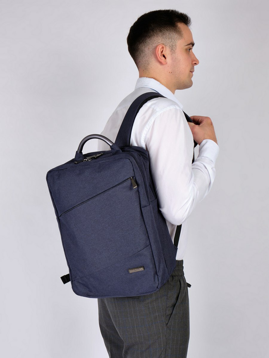 Рюкзак Polar П0047, водостойкий, с отделением для ноутбука 15, планшета, синий