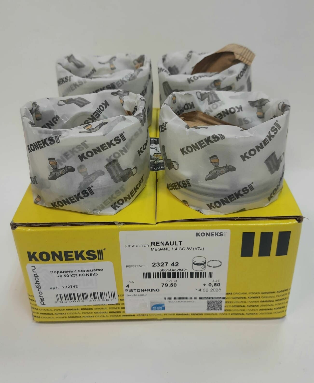Комплект поршней с кольцами +0.50 K7J koneks