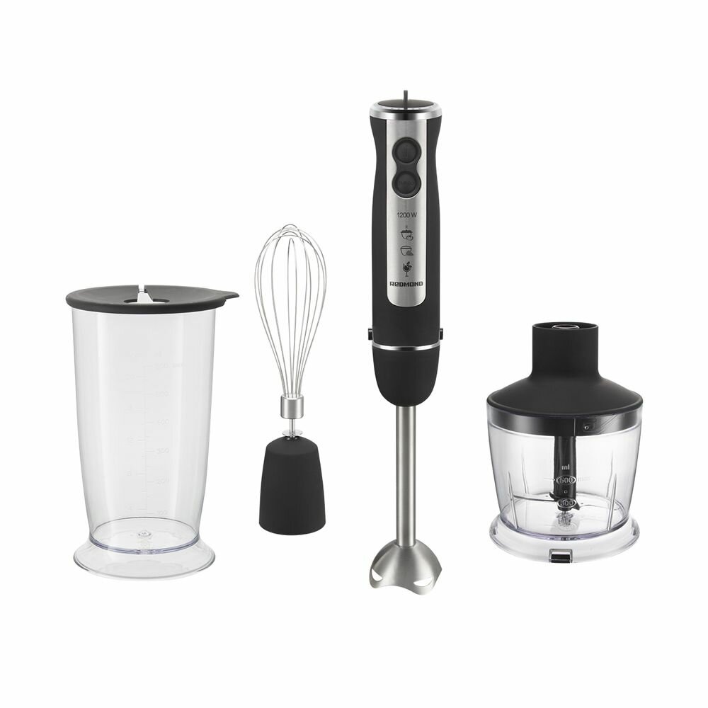 Блендер погружной REDMOND BH405, 3 в 1 блендер, миксер, измельчитель, 1200 Вт, черный