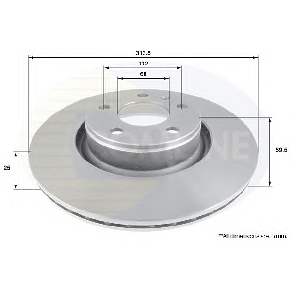 COMLINE ADC1470V (4F0615301D) диск торм Audi (Ауди) a6 04 - (с покрытием) (Комплект 2 штуки)