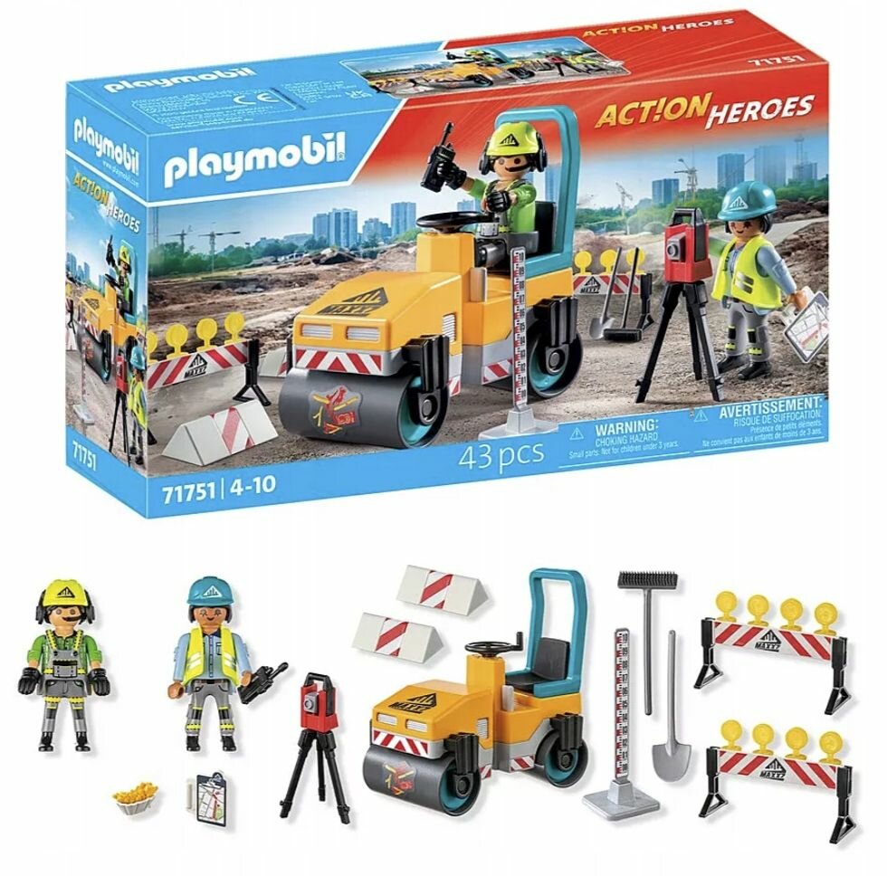 Конструктор Playmobil Action Heroes - Дорожные работы - Плеймобиль 71751