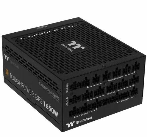 Блок питания Thermaltake Toughpower GF3 1650W (PS-TPD-1650FNFAGE-4) черный - 1650 Вт, 80+ Gold, ATX 24-пин, 4 pin + 4 pin x2 CPU, 16 SATA, 2 x 16 pin PCI-E