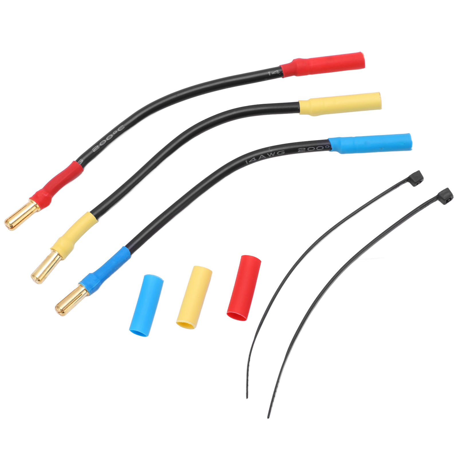 3Pcs 4mm Banana Plug Extension Cable 13cm Length Heat Resistant Plugs Connector Wire for Boats