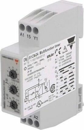 Реле CARLO GAVAZZI DMB51CM24 Реле времени 0,1с-100ч SPDT 24ВDC/5A,250ВAC/5A 24-240ВAC 1шт