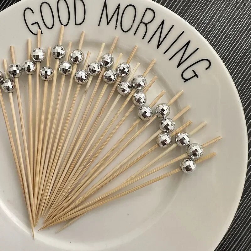 Одноразовые бамбуковые палочки для фруктов MOONBIFFY 100 шт.