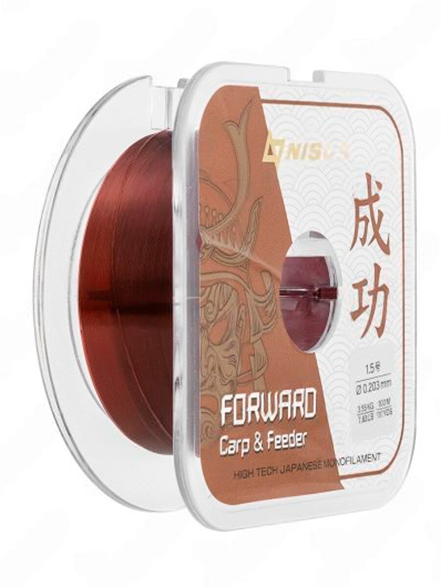 Леска для рыбалки Nisus FORWARD Carp & Feeder brown Nylon 0,203mm/100m (N-FСF-0203-100)