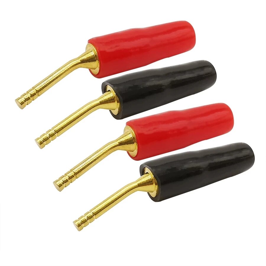 4 шт. Банановые вилки 2 мм черные/красные b