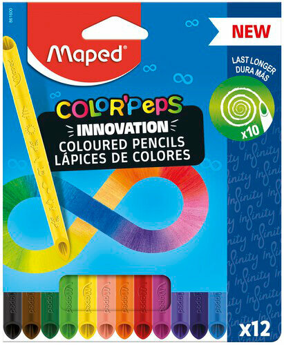 Maped COLOR PEPS INFINITY заточенные 12 цветных карандашей 861600-NO49 для рисунков