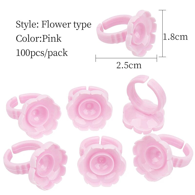 Одноразовые кольца-держатели для клея для накладных ресниц myaokue-up AA224-14