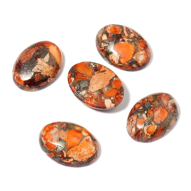 Кабошоны из лазурита DC Impressionism 2 шт. 18x25mm, orange2