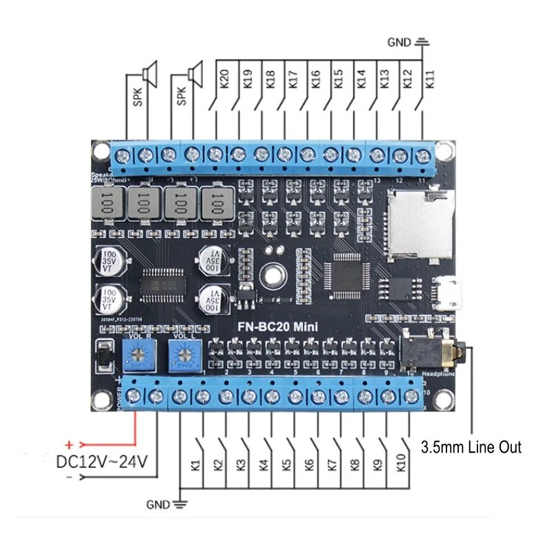 MP3 Звуковая плата с усилителем 2 x 25 Вт