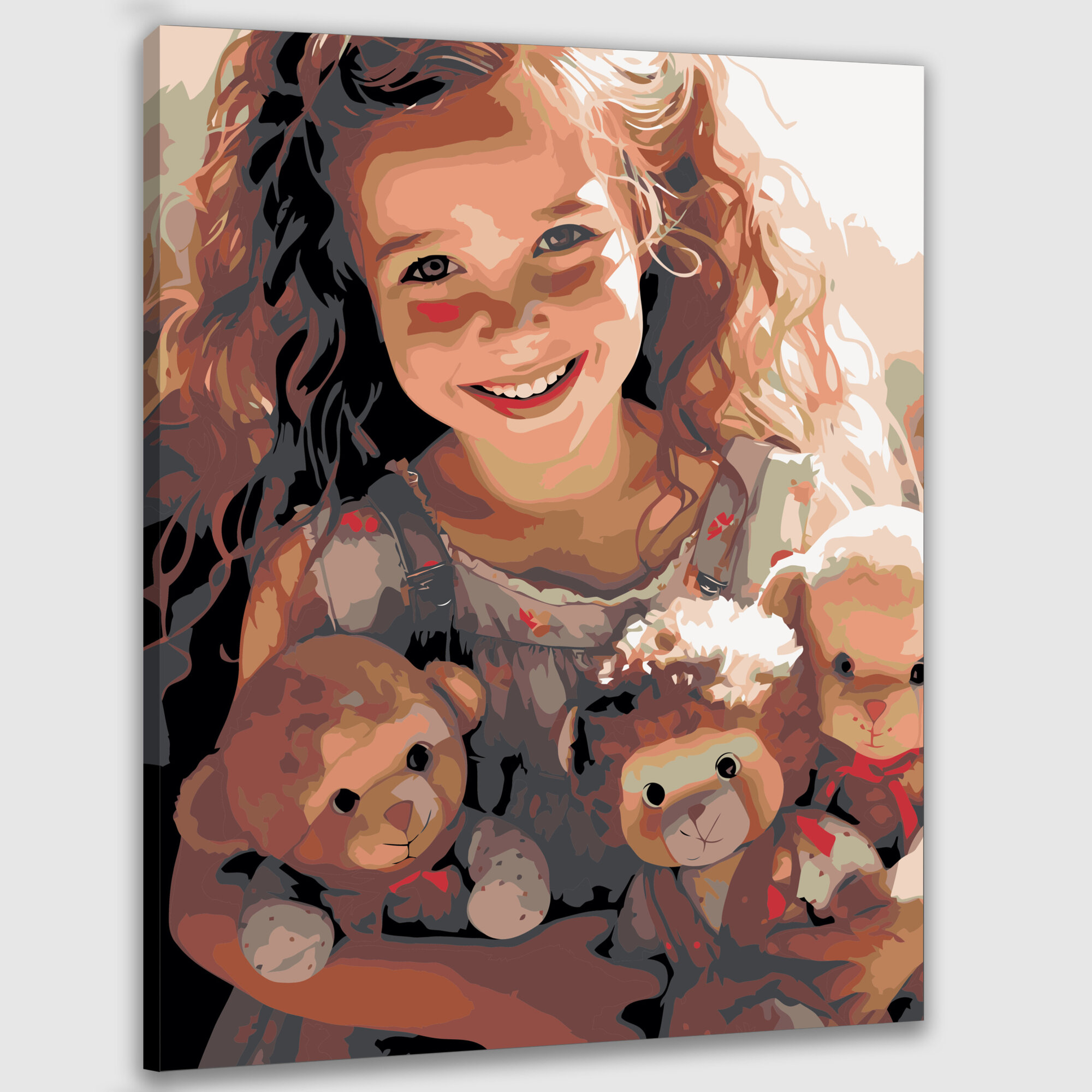 Картина по номерам 40x50 см, акварельная картина, молодая девушка, анимированные куклы, уникальные черты лица