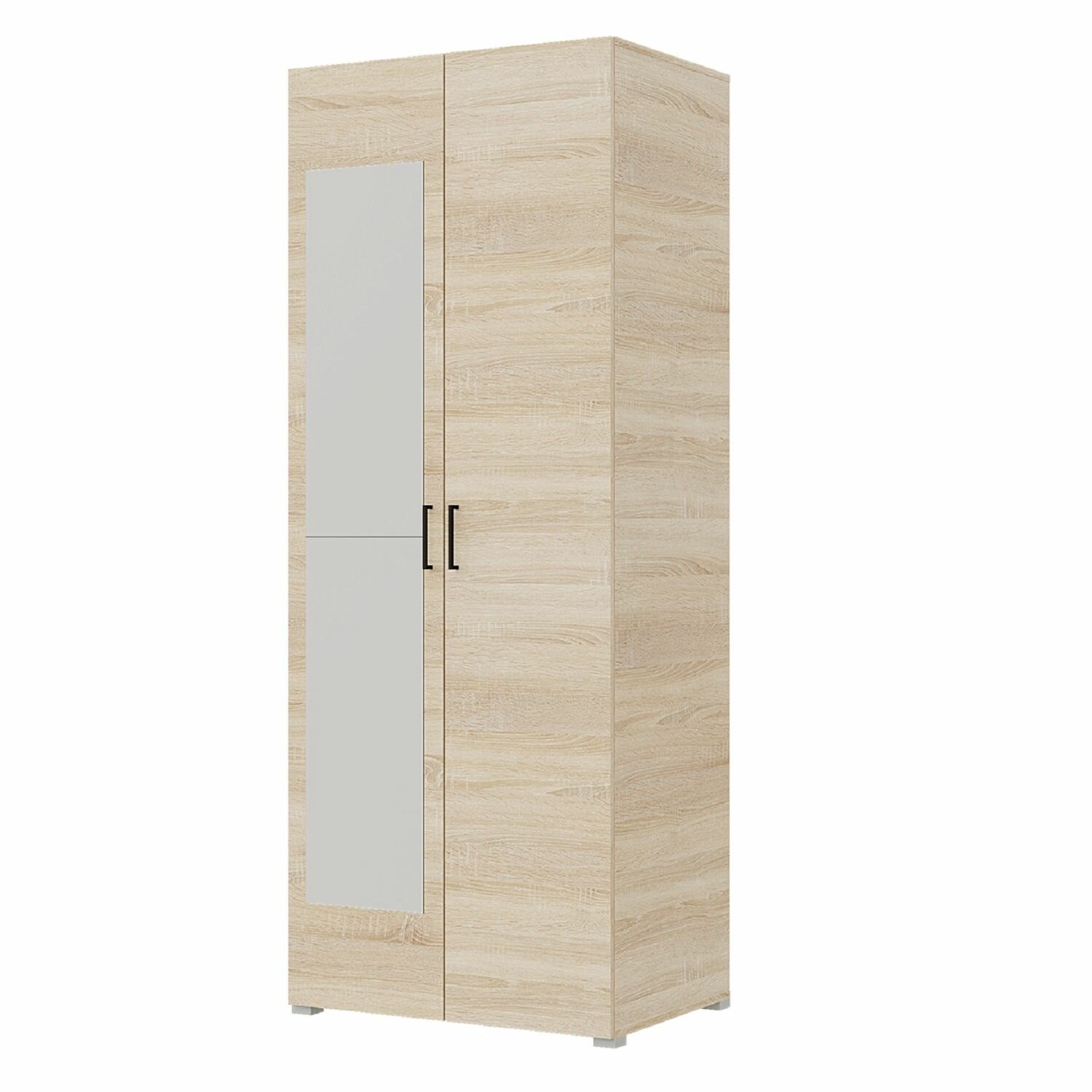 Шкаф 2ств 1000 Бостон с зеркалом 400, цвет Сонома (штанга+полки)