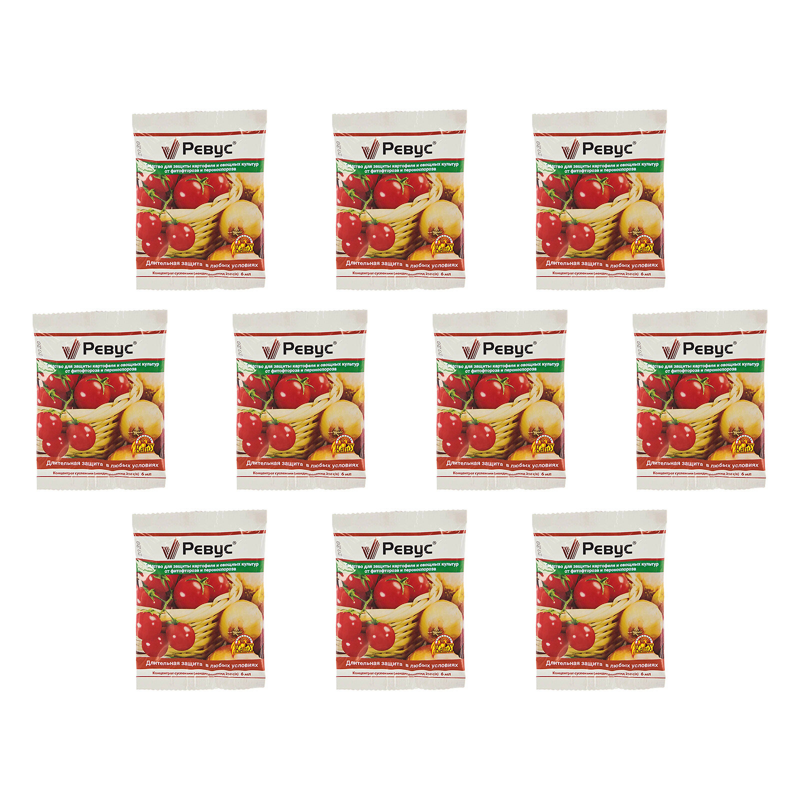Средство защиты картофеля и овощей от фитофтороза и пероноспороза Ваше хозяйство Ревус 6 мл (10 шт.)