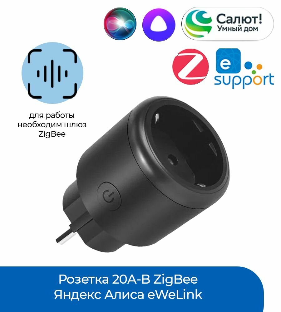 Розетка 20А-B ZigBee Яндекс Алиса eWeLink
