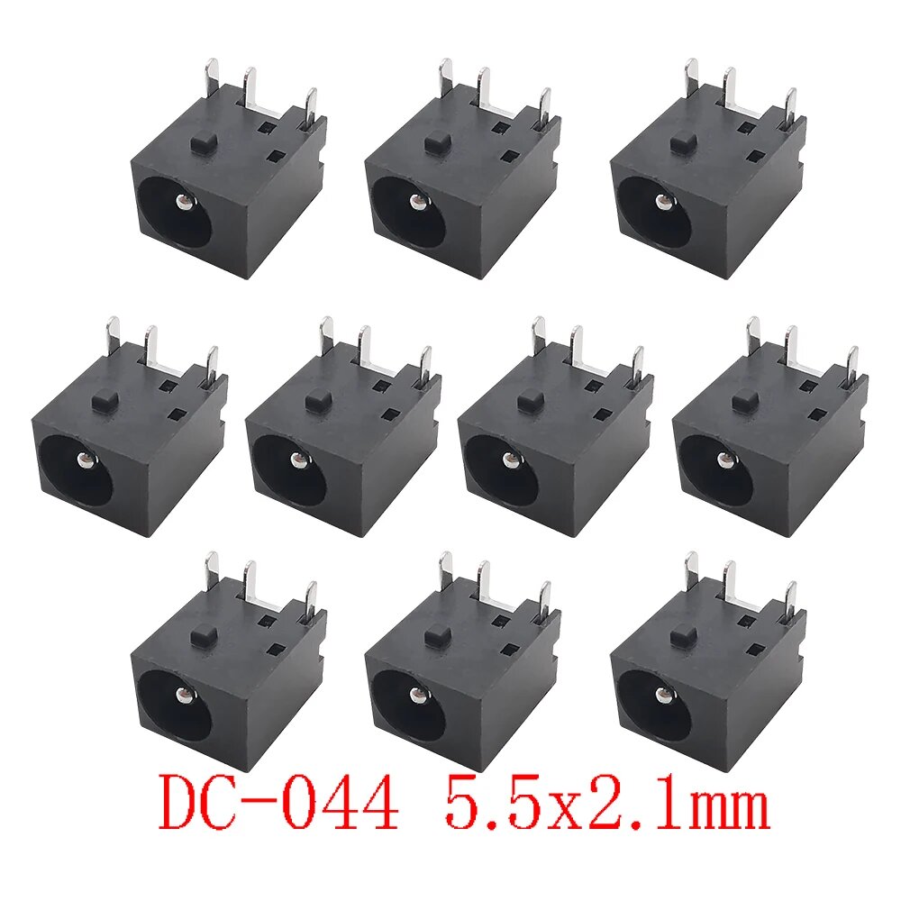 10Pcs DC-044 5,5 x 2,1 мм разъем питания для женщин 5,5 * 2,1мм разъем питания постоянного тока 3 штепсельная вилка